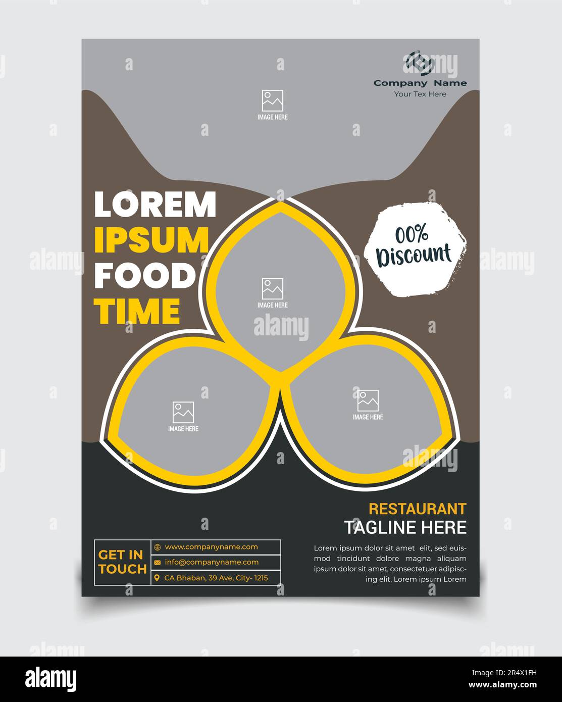 Restaurant Service Provide Flyer Design Template Stock Vector Image ...