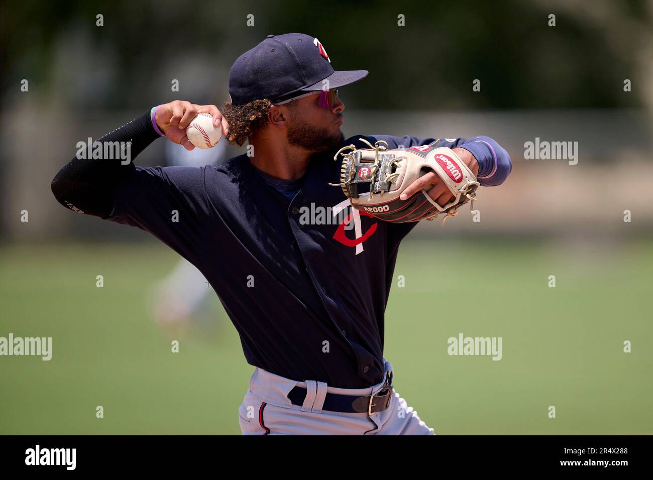 Minnesota Twins third baseman Endy Rodriguez (1) throws to first base ...