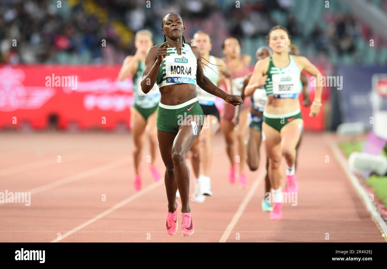 Mary Moraa (KEN) wins the women's 800m in 1:58.72 during the Meeting ...