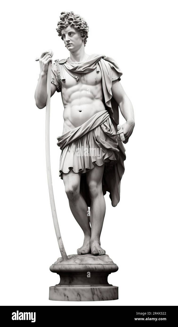 Marble statue of David isolated on white background AI generated Stock ...
