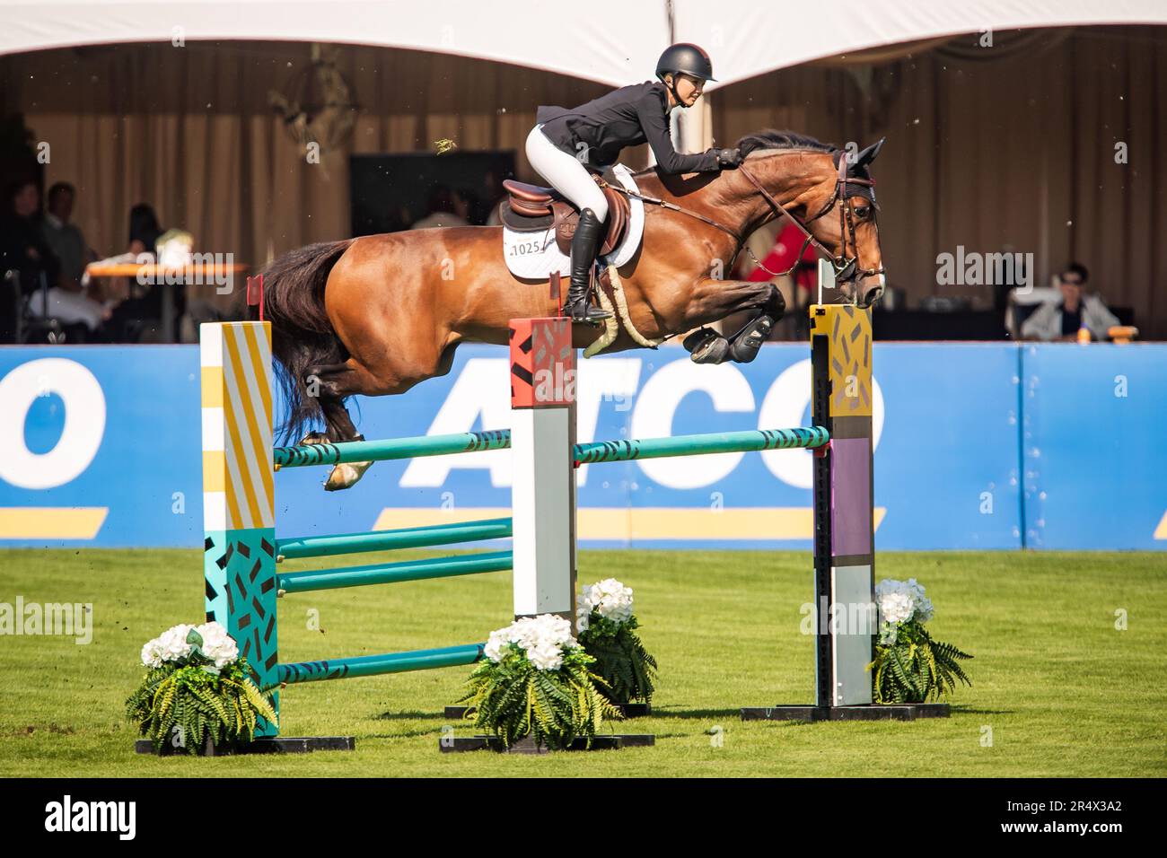 Lexi Ray of Canada competes during the Major League Show Jumping event ...