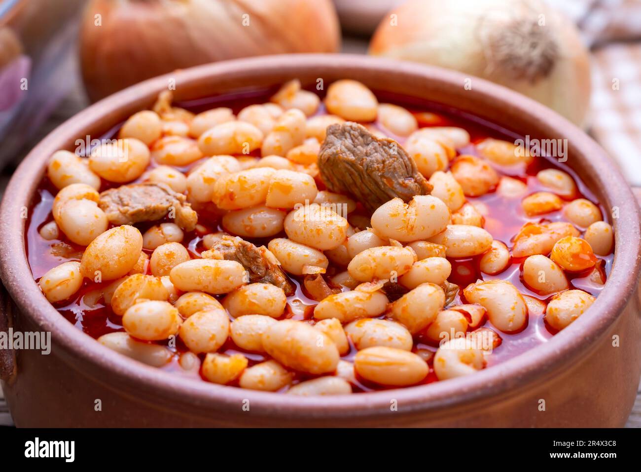 Turkish foods; dried bean, Beans with minced meat (kuru fasulye Stock ...