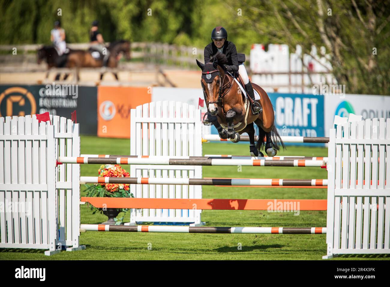 Lexi Ray of Canada competes during the Major League Show Jumping event ...