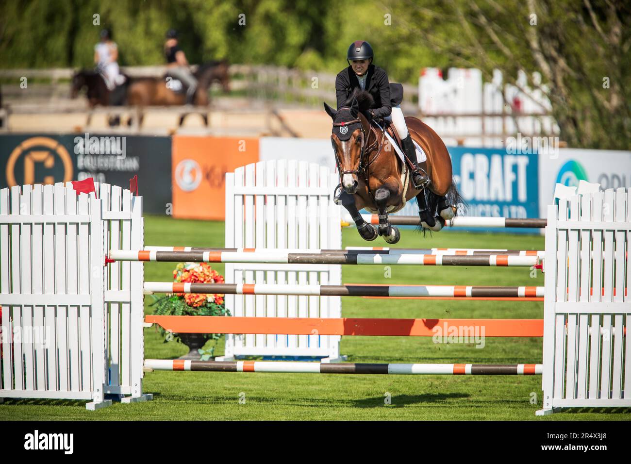 Lexi Ray of Canada competes during the Major League Show Jumping event ...