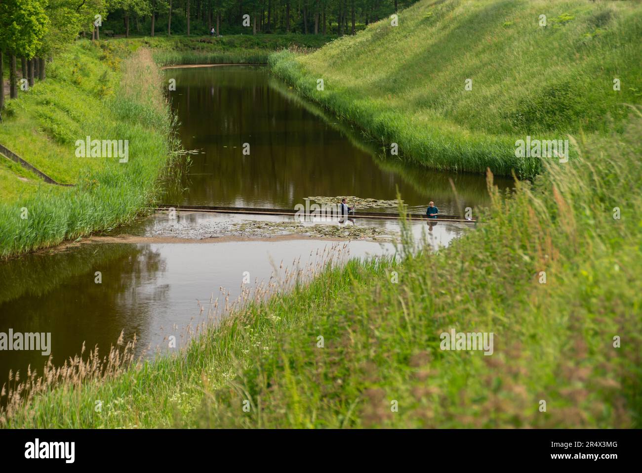 29 May, 2023, Halsteren, Netherlands Moses bridge, a sunken pedestrian ...