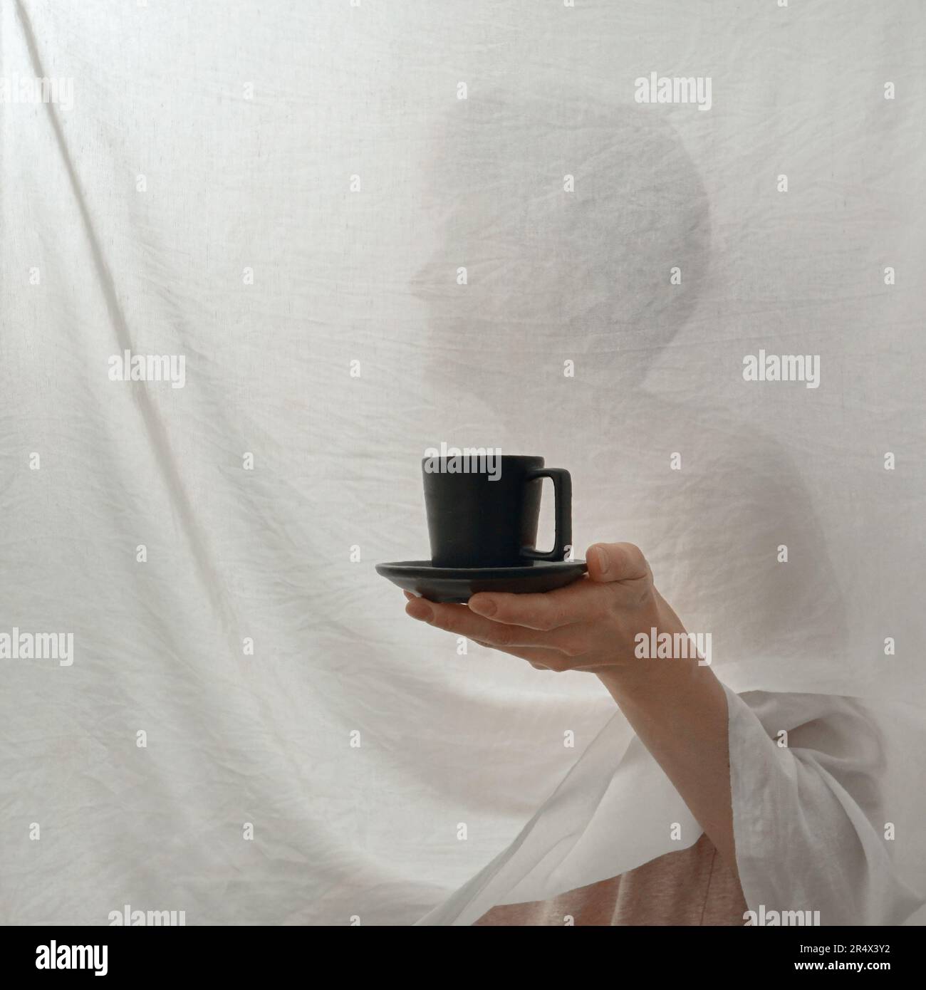 White cafe curtains hi-res stock photography and images - Alamy