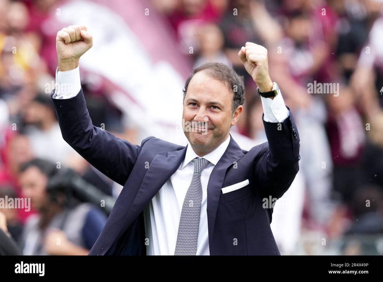 Danilo Iervolino president of US Salernitana gestures during the Serie ...