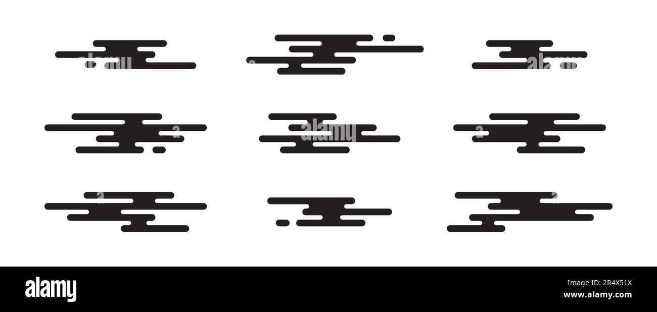 Asian clouds. Japanese and chinese style clouds. Simple black japan or ...