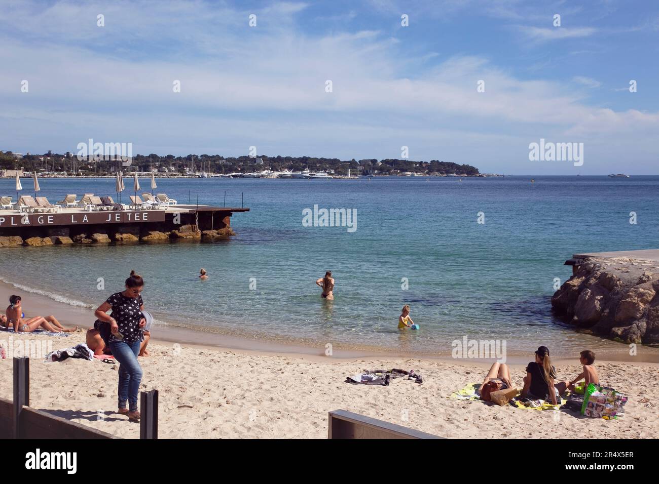 Sunbathing swimming antibes beach summer french riviera cote dazur hi ...