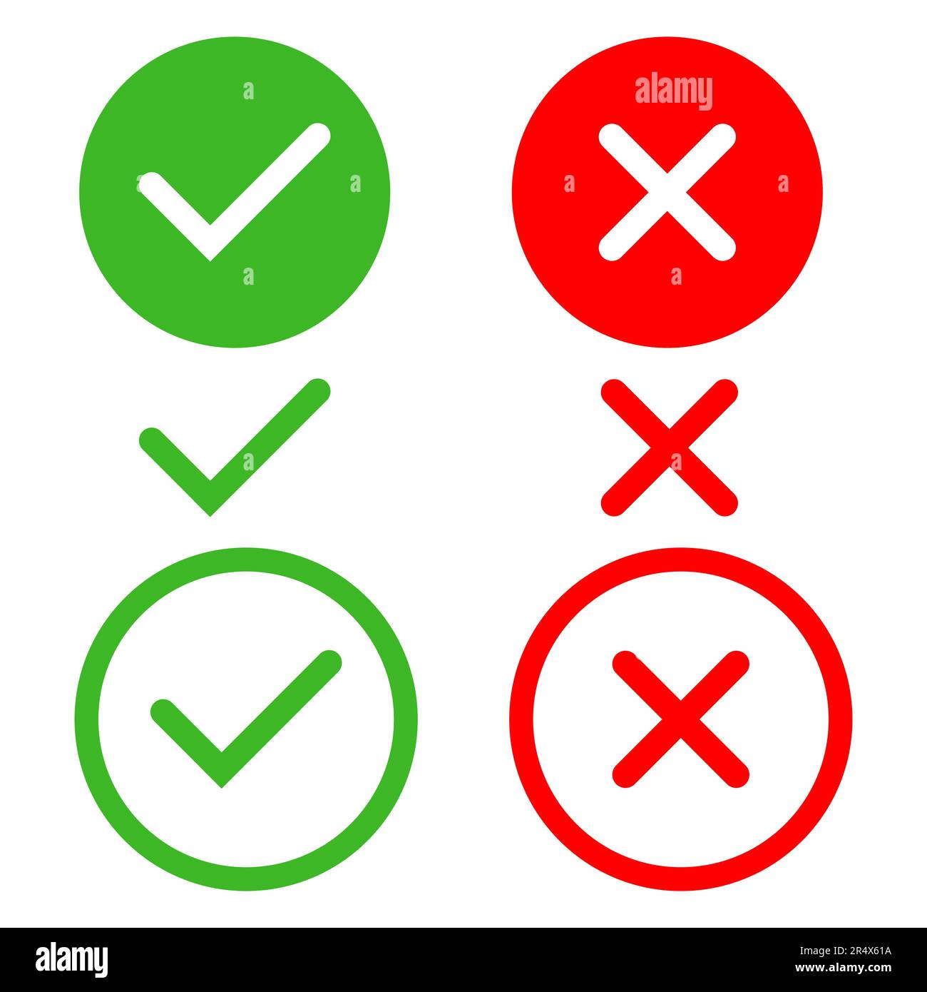 Decision making icons for yes and no voting. Vector illustration ...