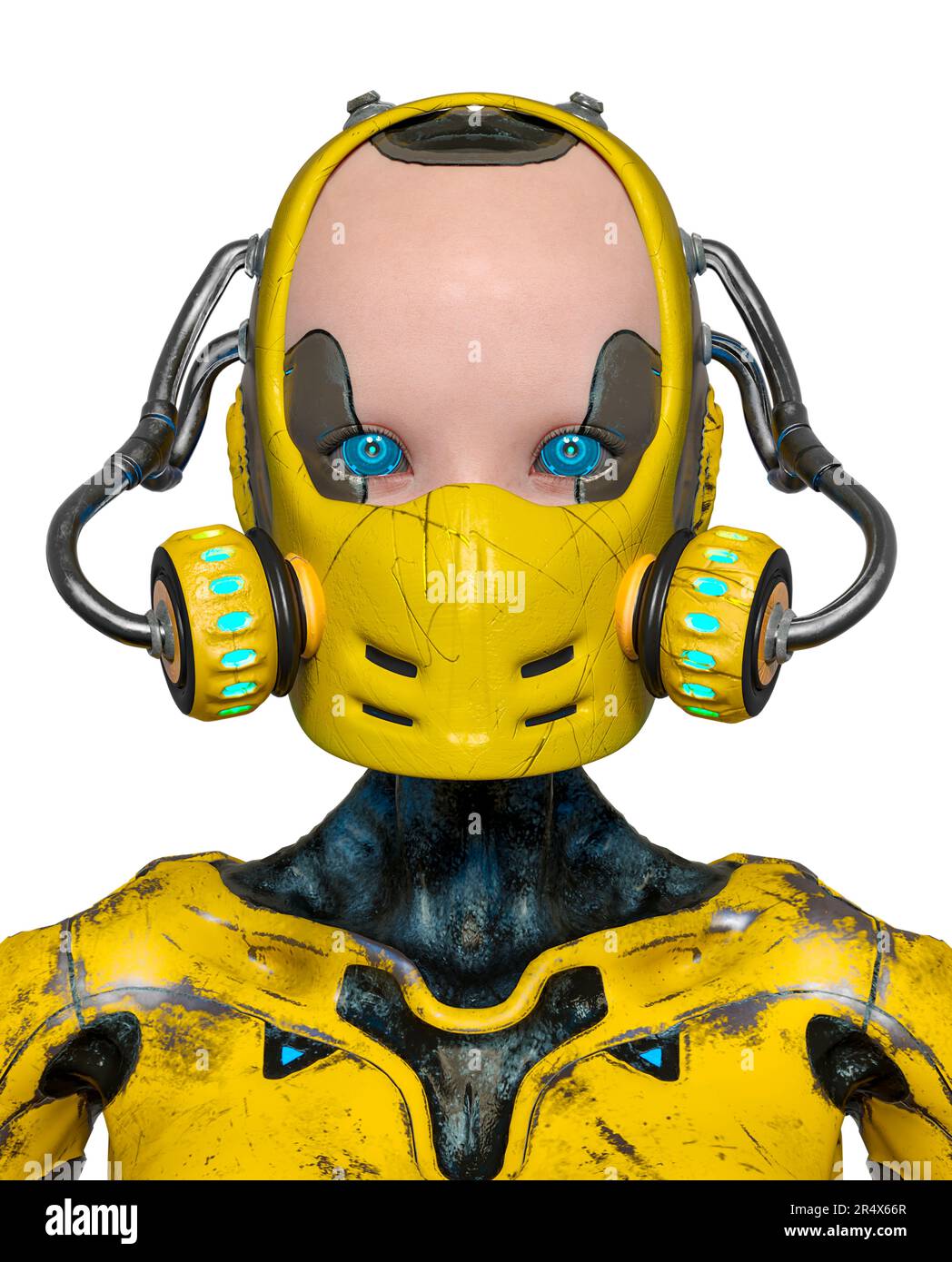 super gynoid id portrait, 3d illustration Stock Photo - Alamy