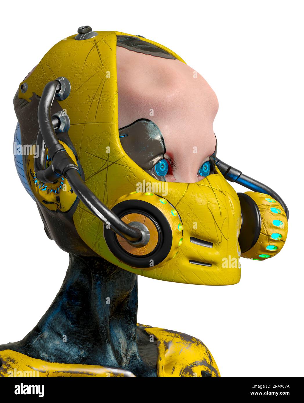super gynoid profile picture, 3d illustration Stock Photo - Alamy