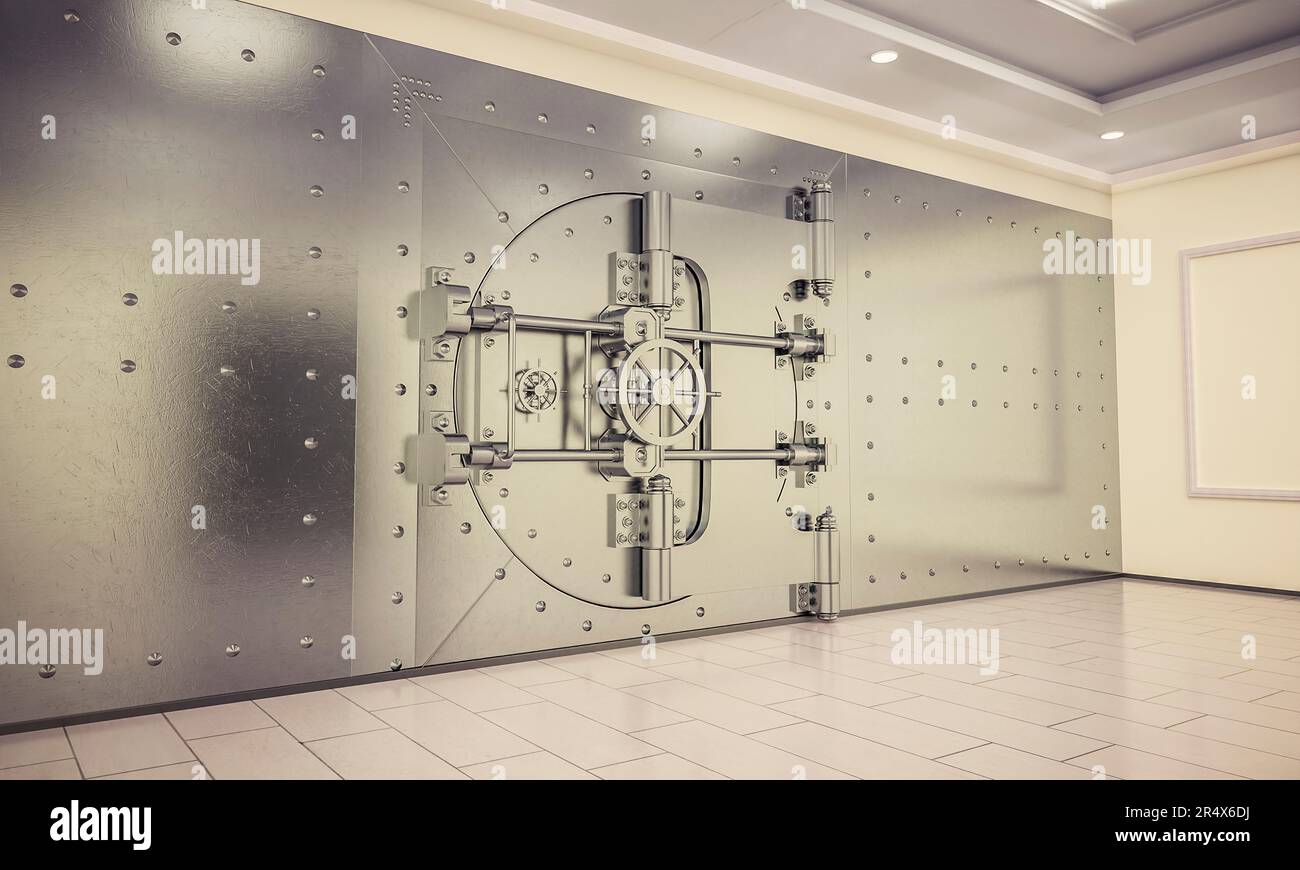 Illustration round bank vault door hi-res stock photography and images ...