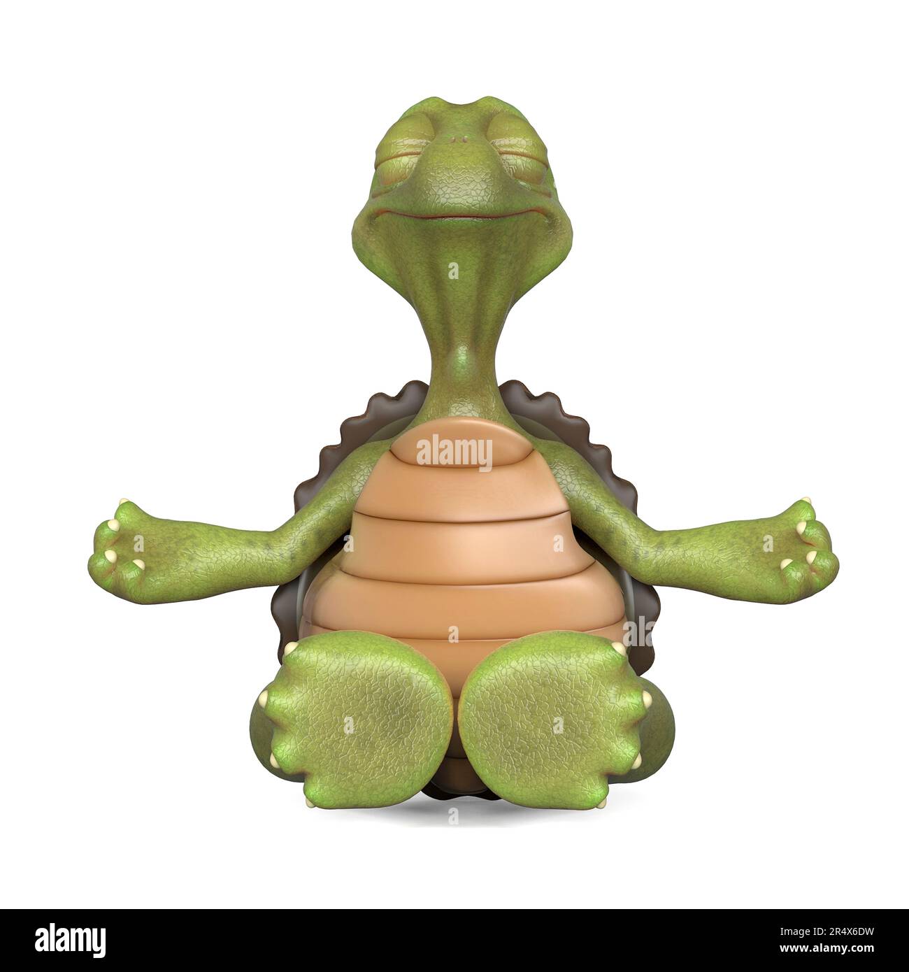turtle cartoon doing yoga, 3d illustration Stock Photo - Alamy