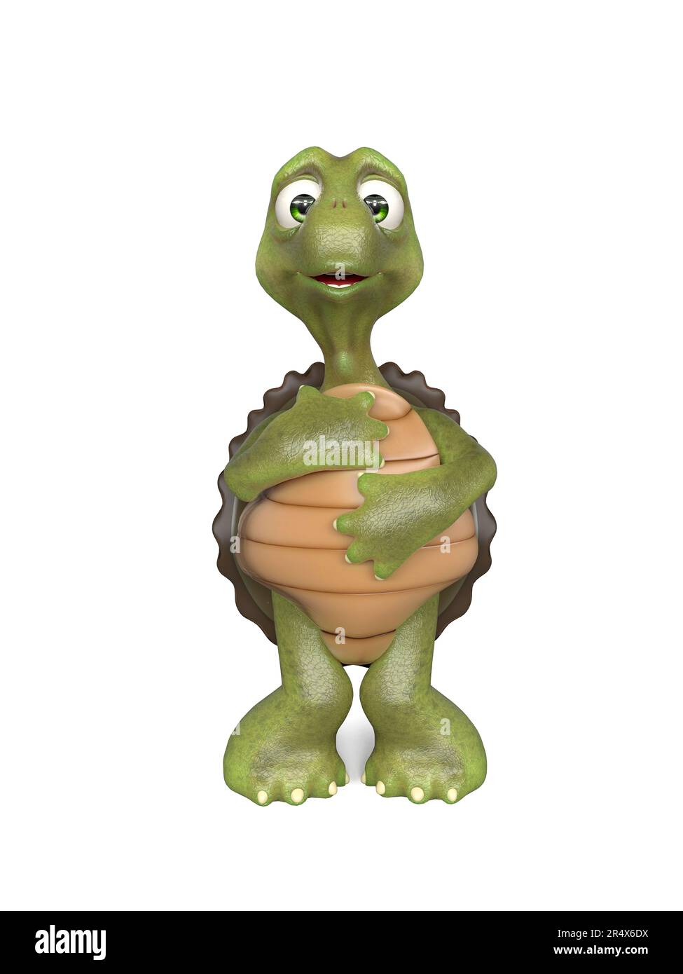 turtle cartoon is afraid, 3d illustration Stock Photo - Alamy