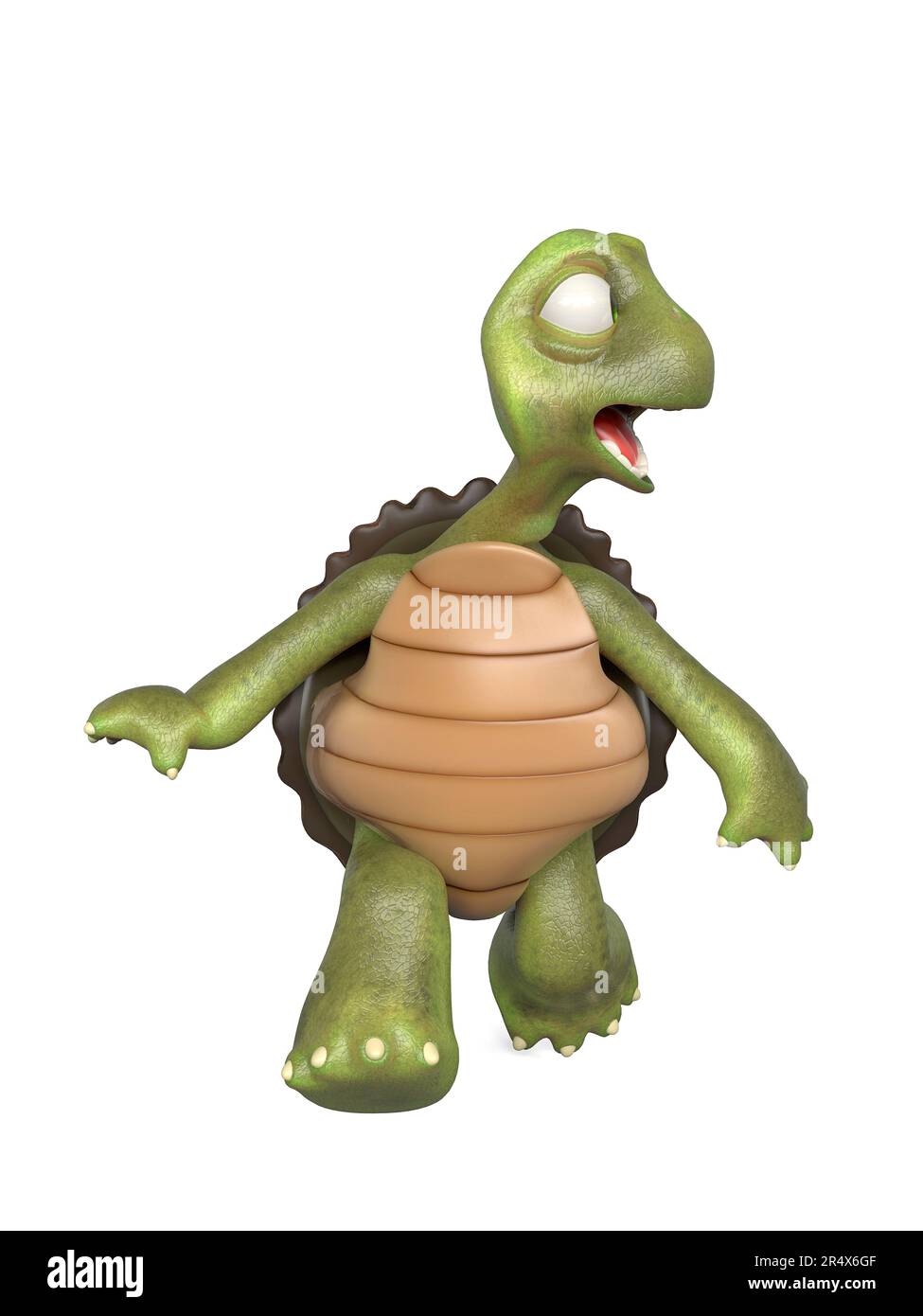 turtle cartoon is running late, 3d illustration Stock Photo - Alamy