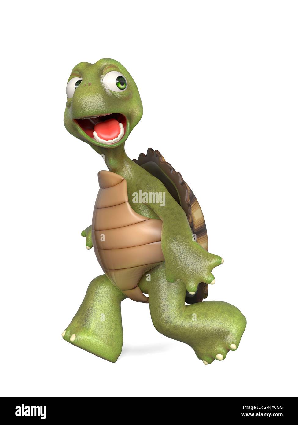 turtle cartoon is running, 3d illustration Stock Photo - Alamy
