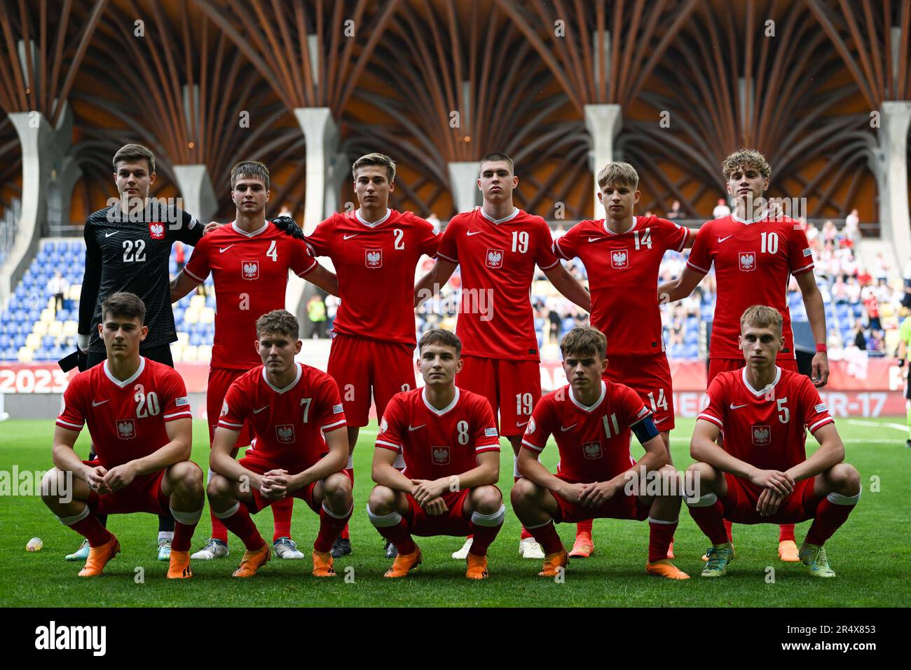 Felcsut, Hungary. 30th May, 2023. Poland U17 formation during the ...