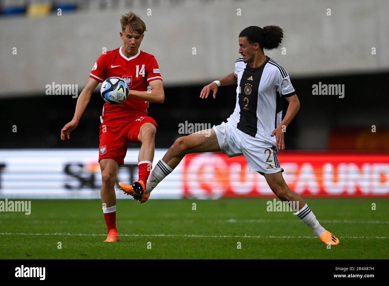 Felcsut, Hungary. 30th May, 2023. Poland U17's Mateusz Skoczylas in ...