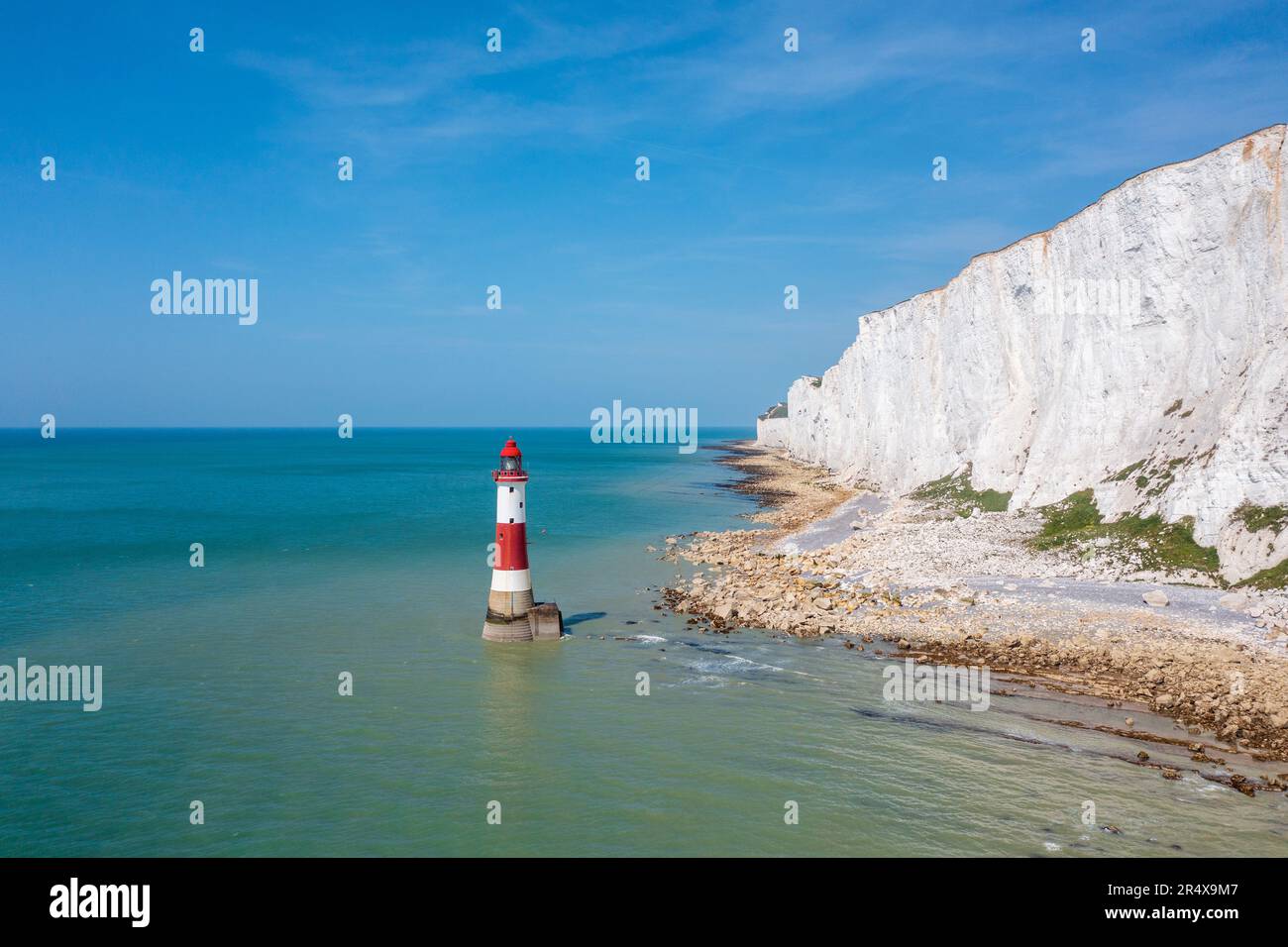 Beachy Head Lighthouse in South Downs National Park, England Stock ...