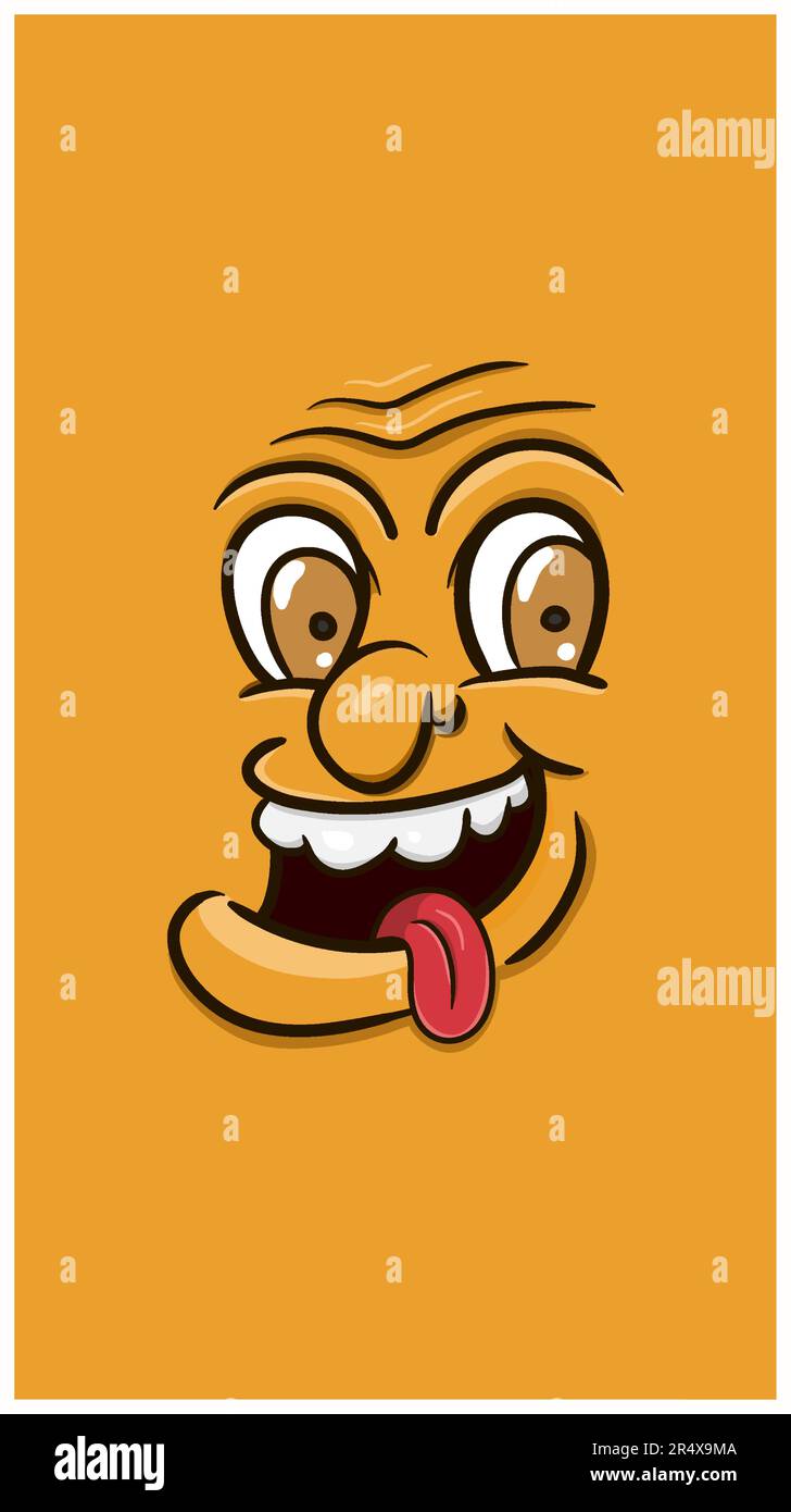 Cartoon People Face With Funny Expression For Background and Walpaper ...