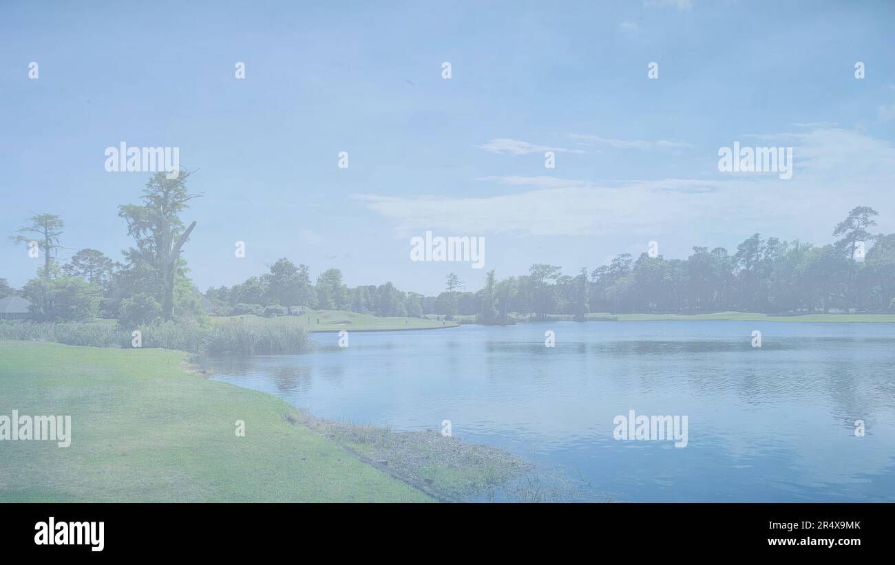 Blue sky and water pond reflections for graphic resources PowerPoint ...