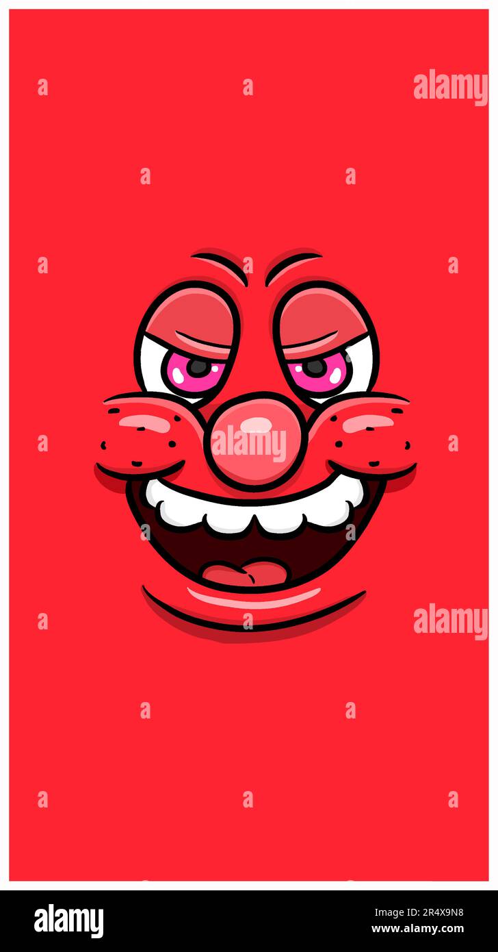 Cartoon Cute People Face With Laugh Expression For Background and ...