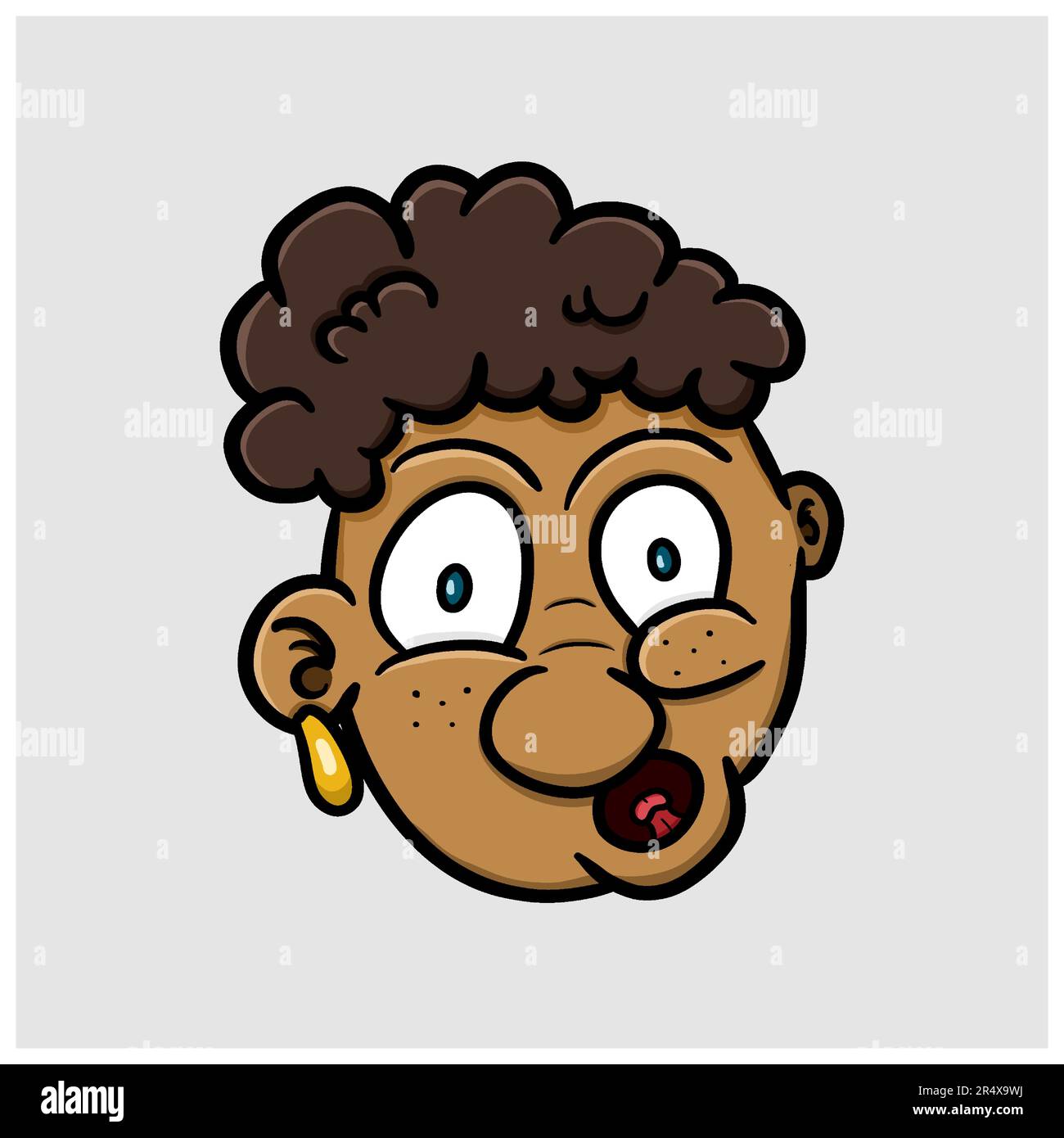 Head Curly Man Cartoon. Vector and Illustration Stock Vector Image ...