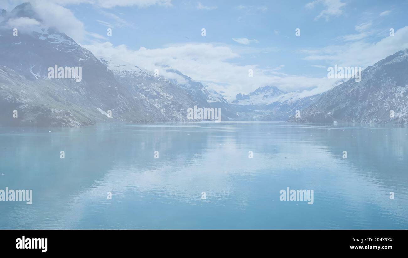 Ocean harbor bay and ice glacier in Alaska for graphic resources ...