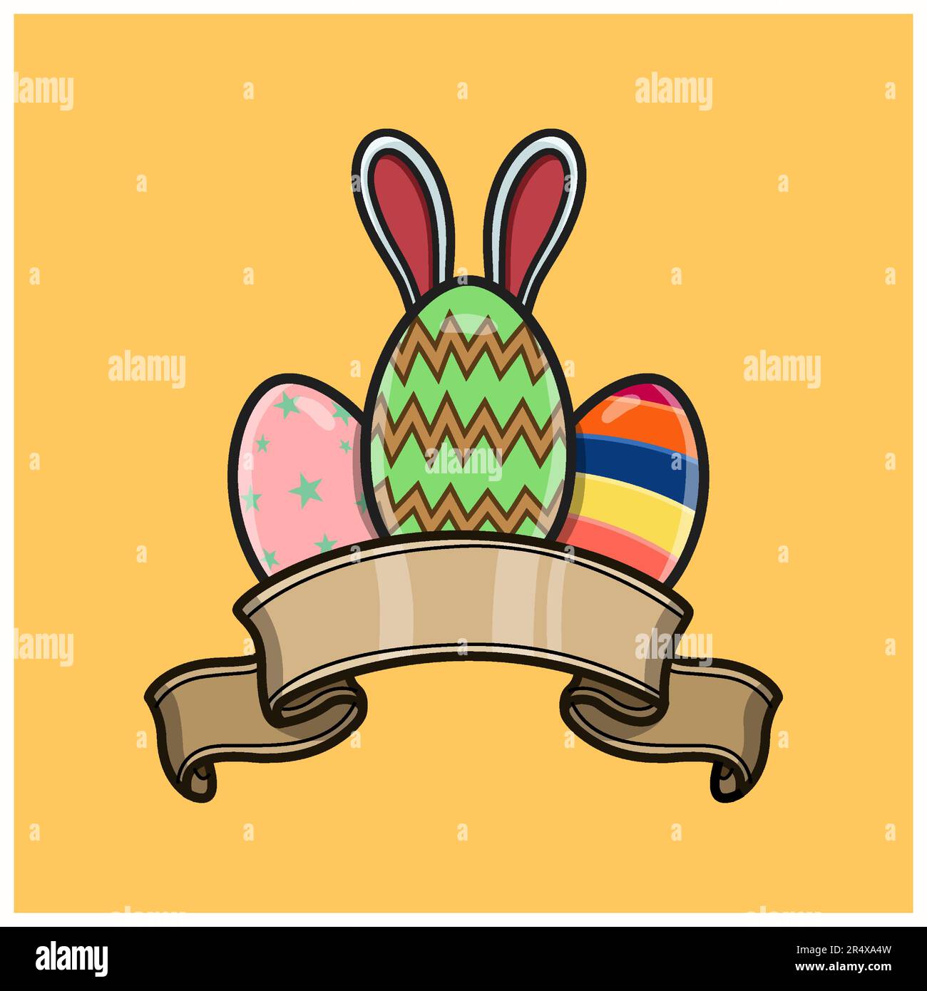 Mascot Eggs Cartoon Logo. Happy Easter Theme. Vector and Illustration ...