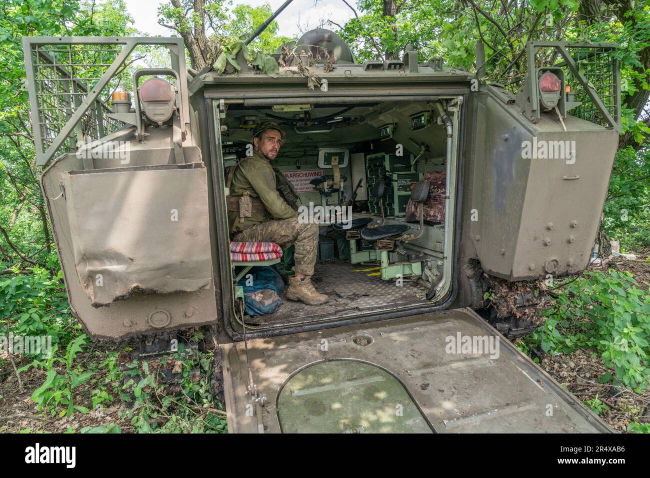 Member of mortar unit of 57th artillery brigade of Ukrainian Army ...
