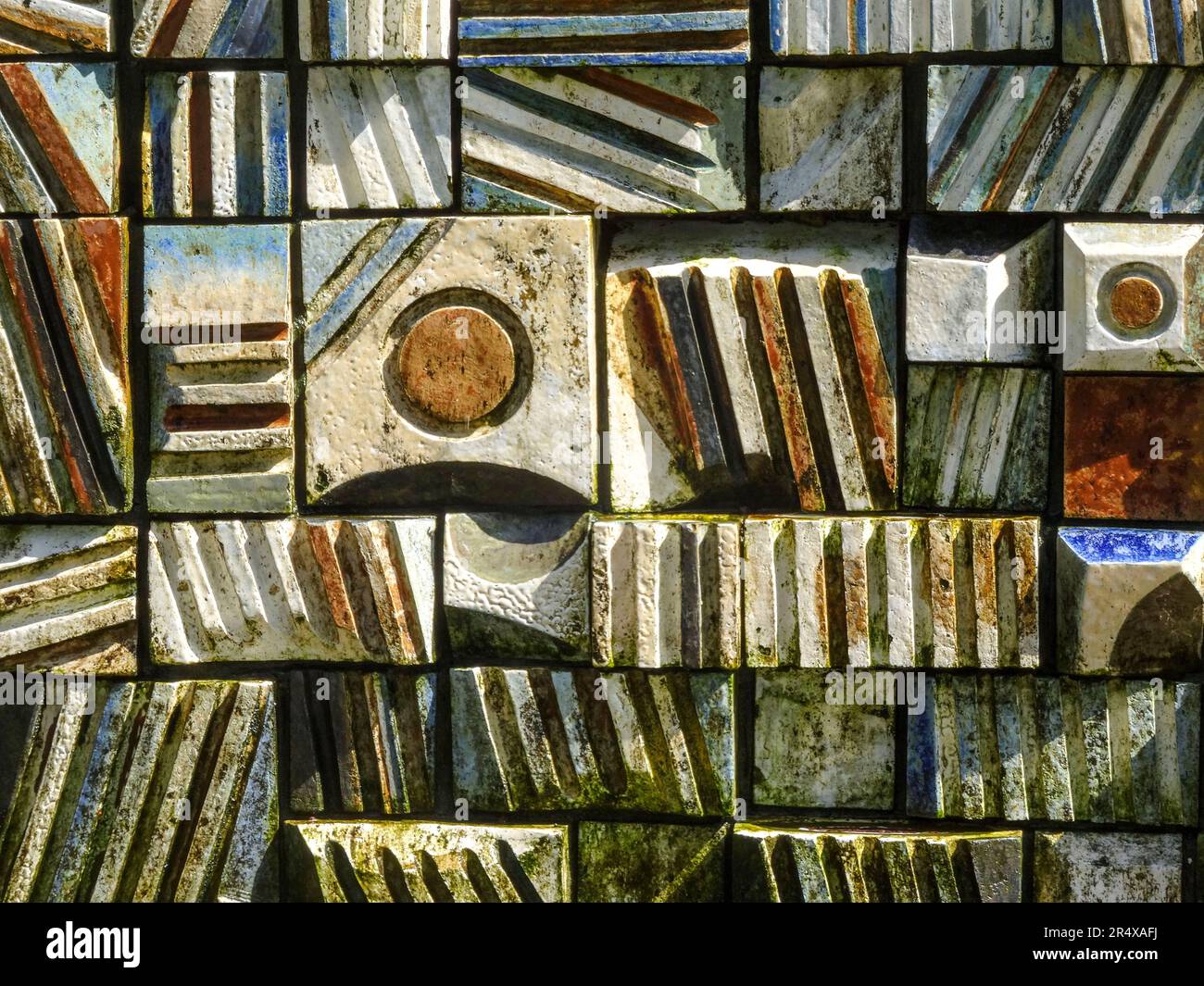 Abstract art water feature in the Parc floral de Paris, Paris, France ...