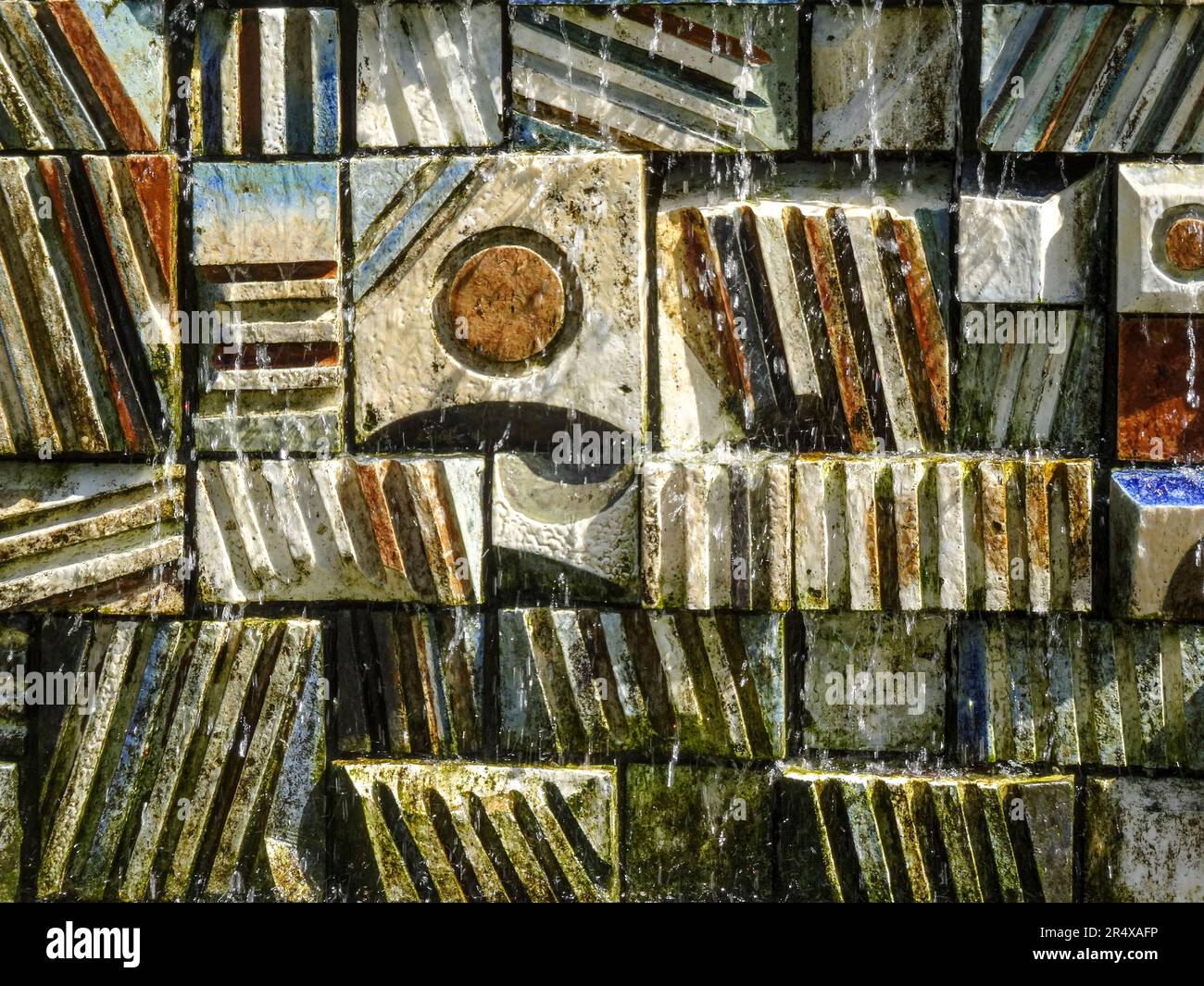 Abstract art water feature in the Parc floral de Paris, Paris, France ...