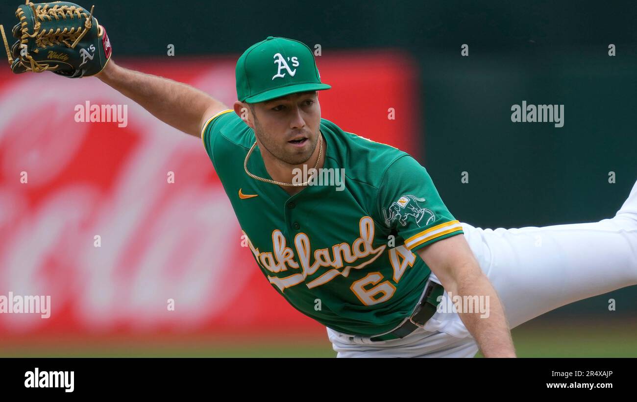 Oakland Athletics pitcher Ken Waldichuk during a baseball game against ...