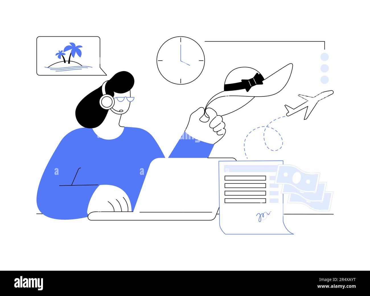 Paid vacation leave abstract concept vector illustration Stock Vector ...