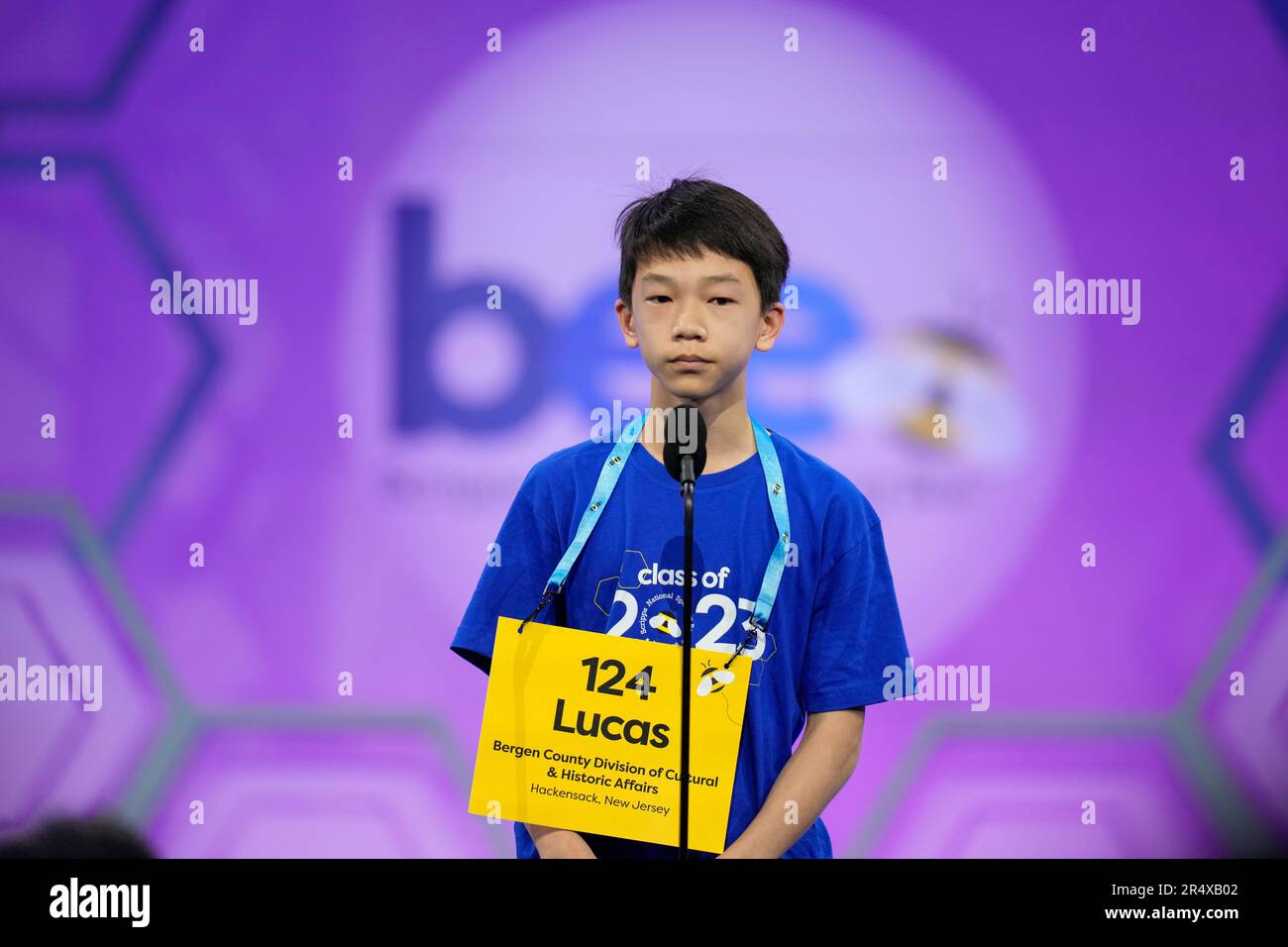 Lucas Ke, 14, from Englewood Cliffs, N.J., competes during the Scripps ...