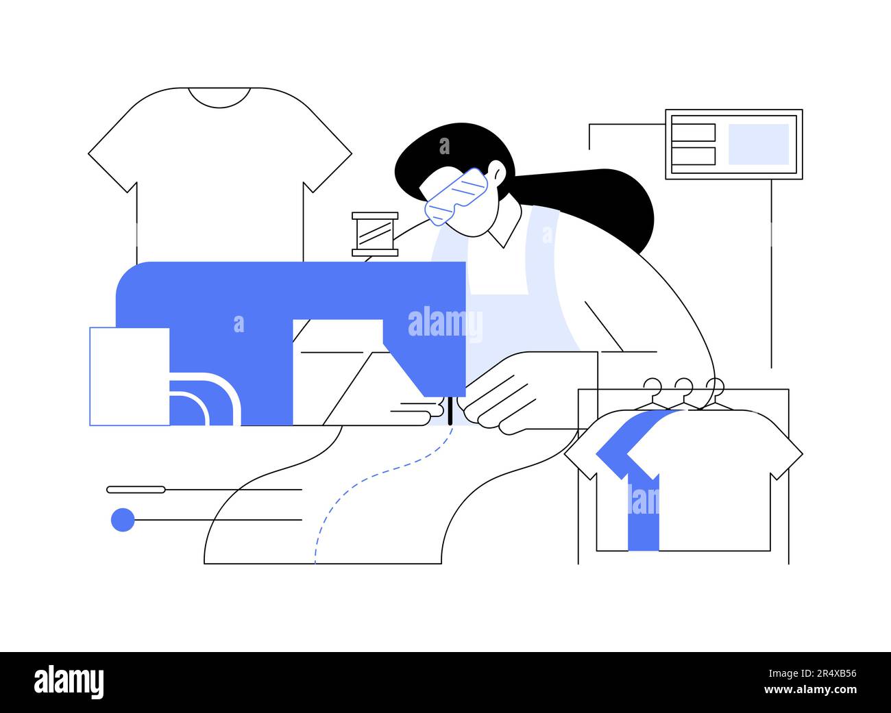 Using sewing machine Stock Vector Images - Alamy