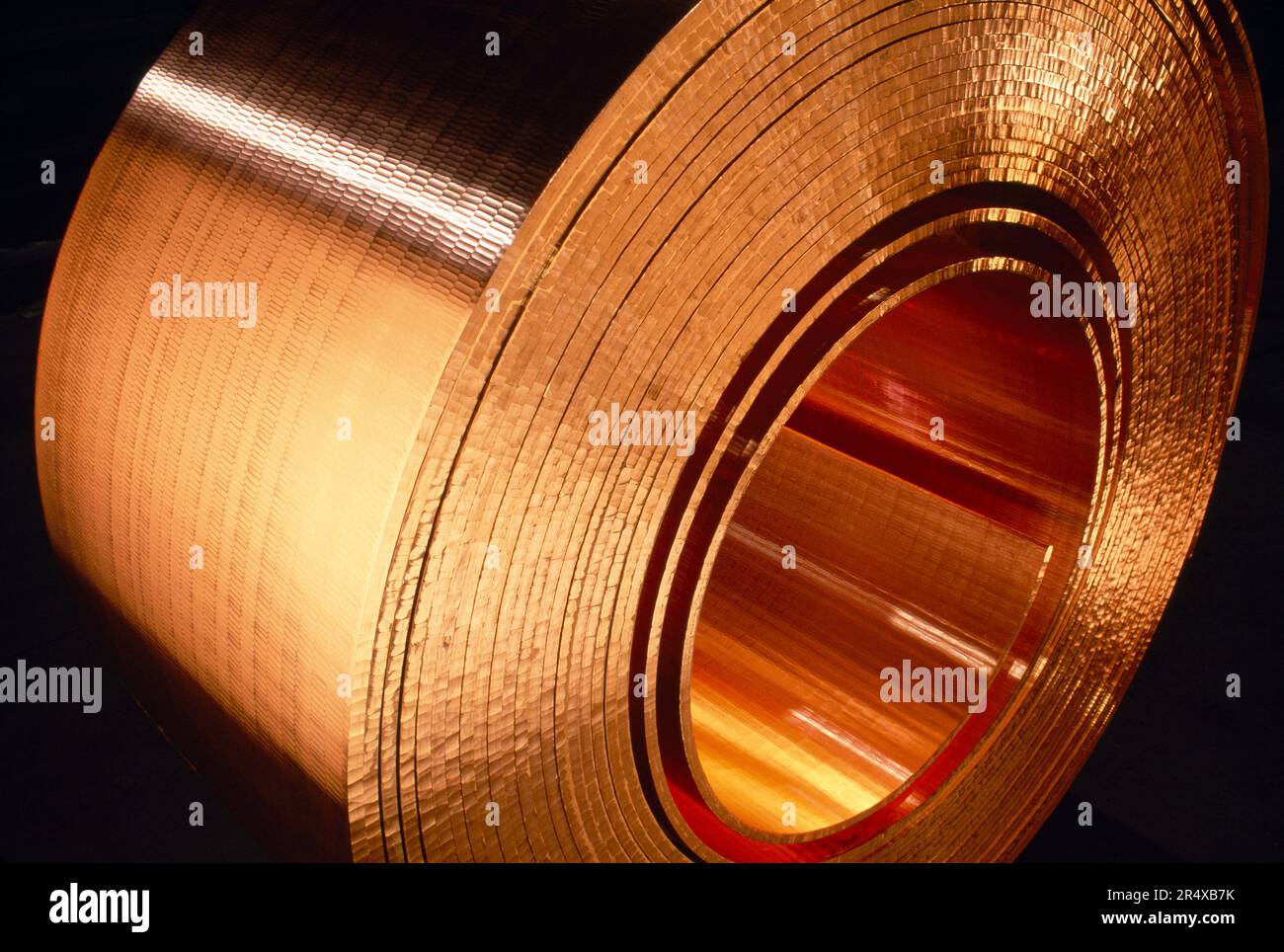 Close view of a roll of copper cable; Studio Stock Photo - Alamy