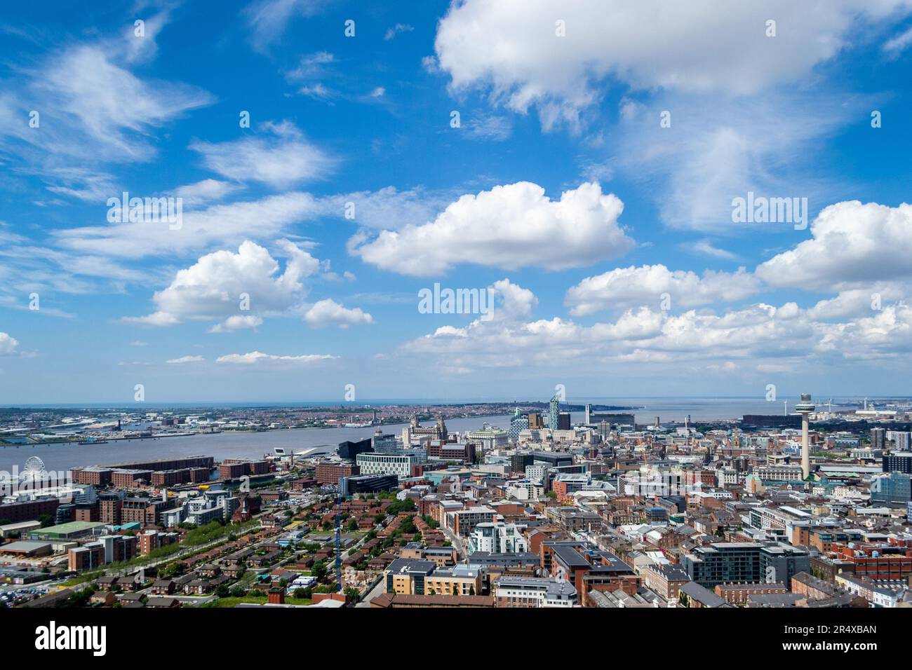 The Liverpool skyline from the top of the Anglican Cathederal ...