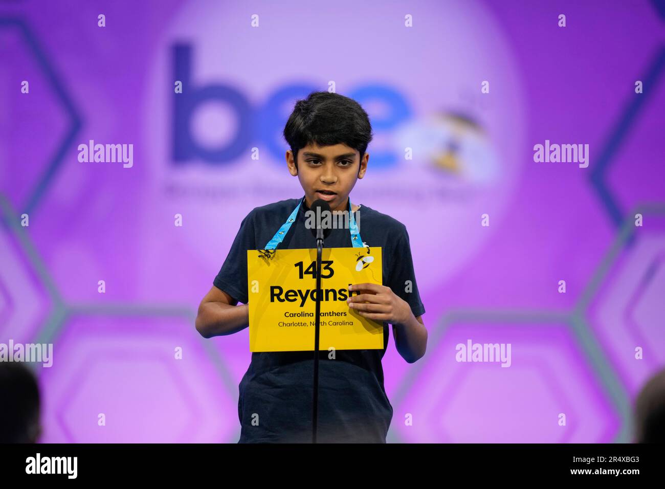 Reyansh Joshi, 11, from Cary, N.C., competes during the Scripps ...