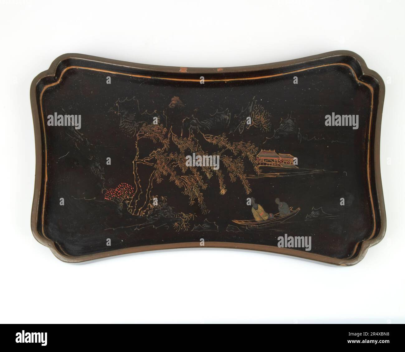 Antique Chinese Foochow Fuzhou serpentine shaped lacquer tray Stock ...