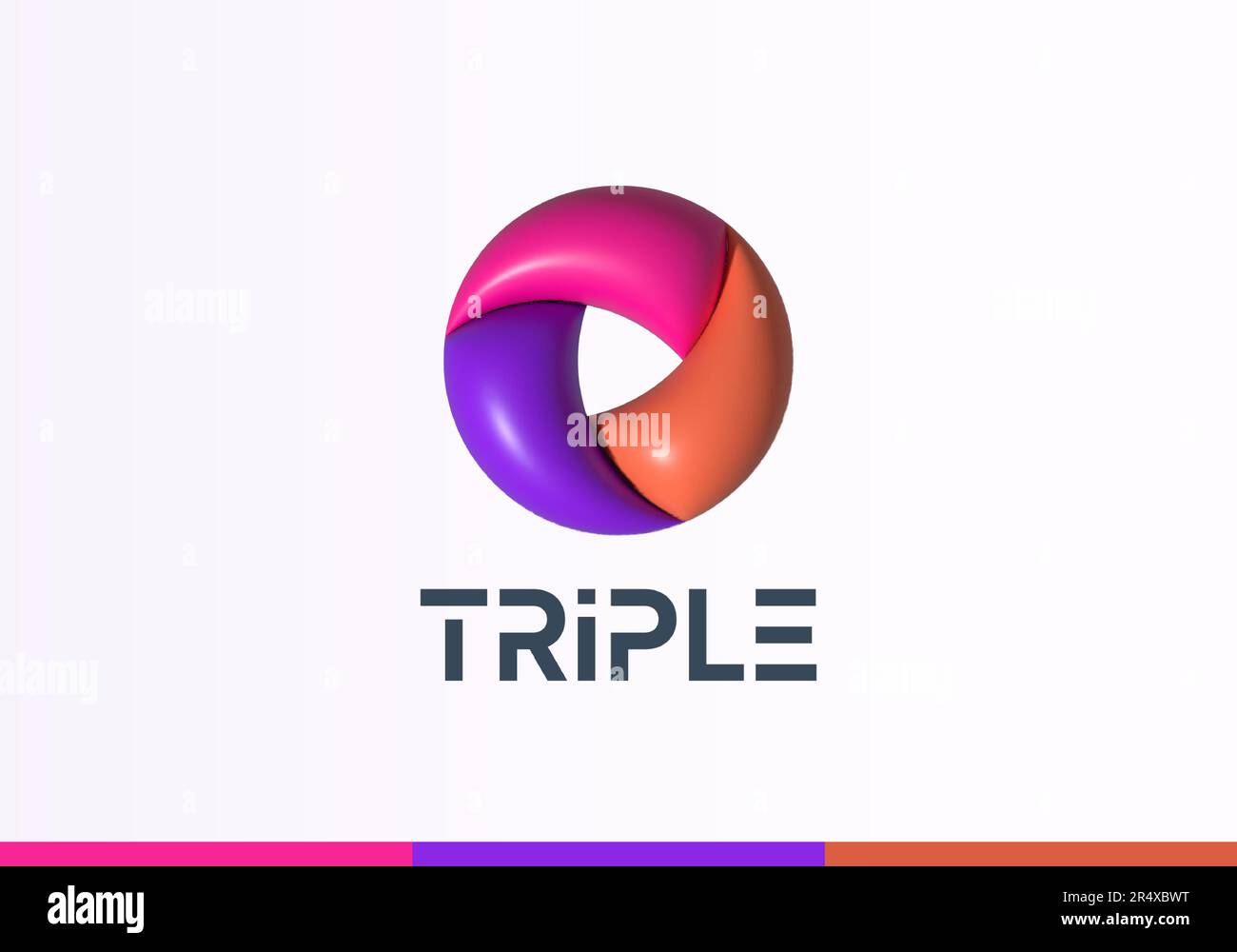 Inflated 3D Vector Ribbon Rotation Loop Circle. Abstract Vector Logo ...