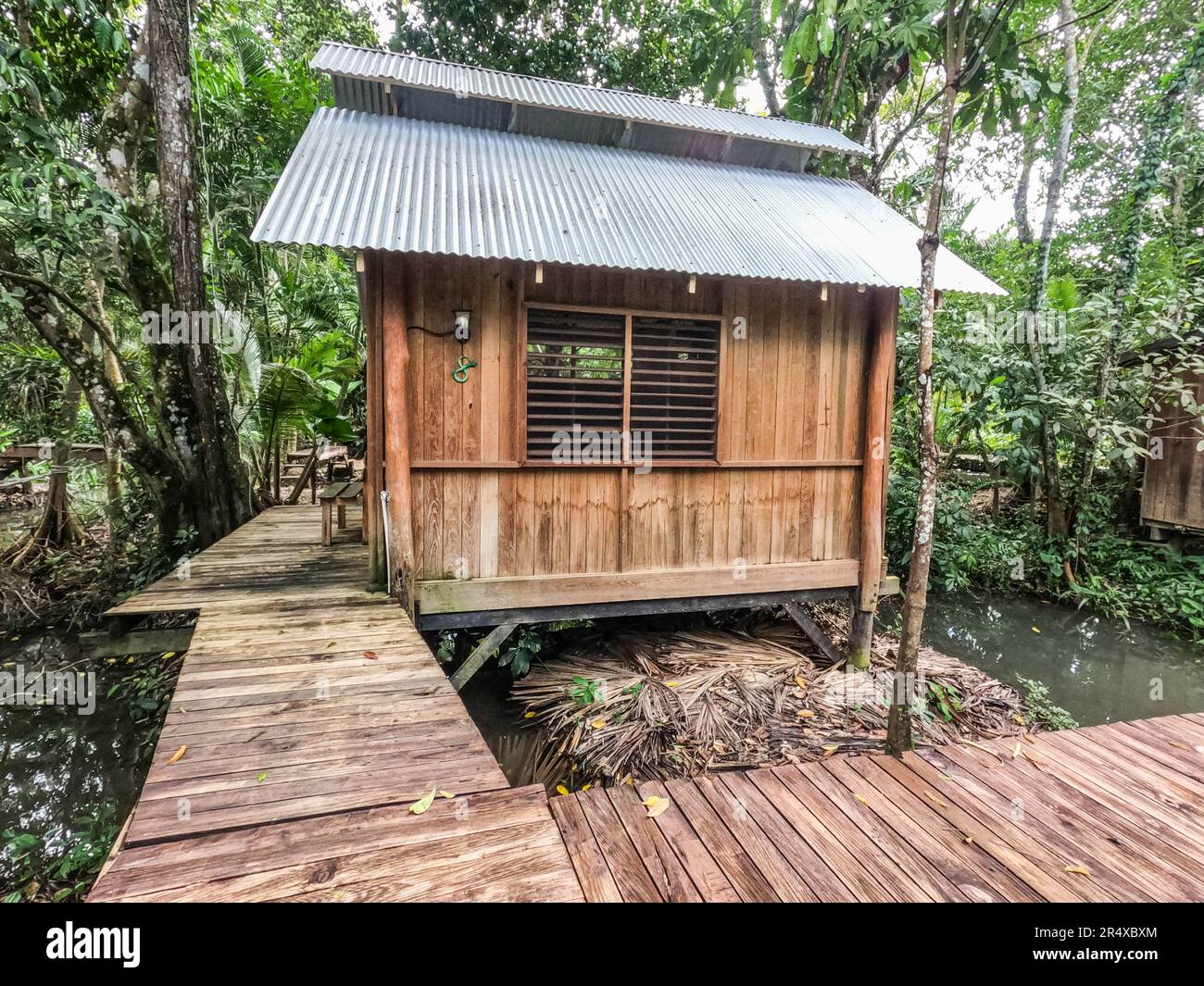 Rustic jungle resort on the Rio Dulce, Guatemala Stock Photo - Alamy