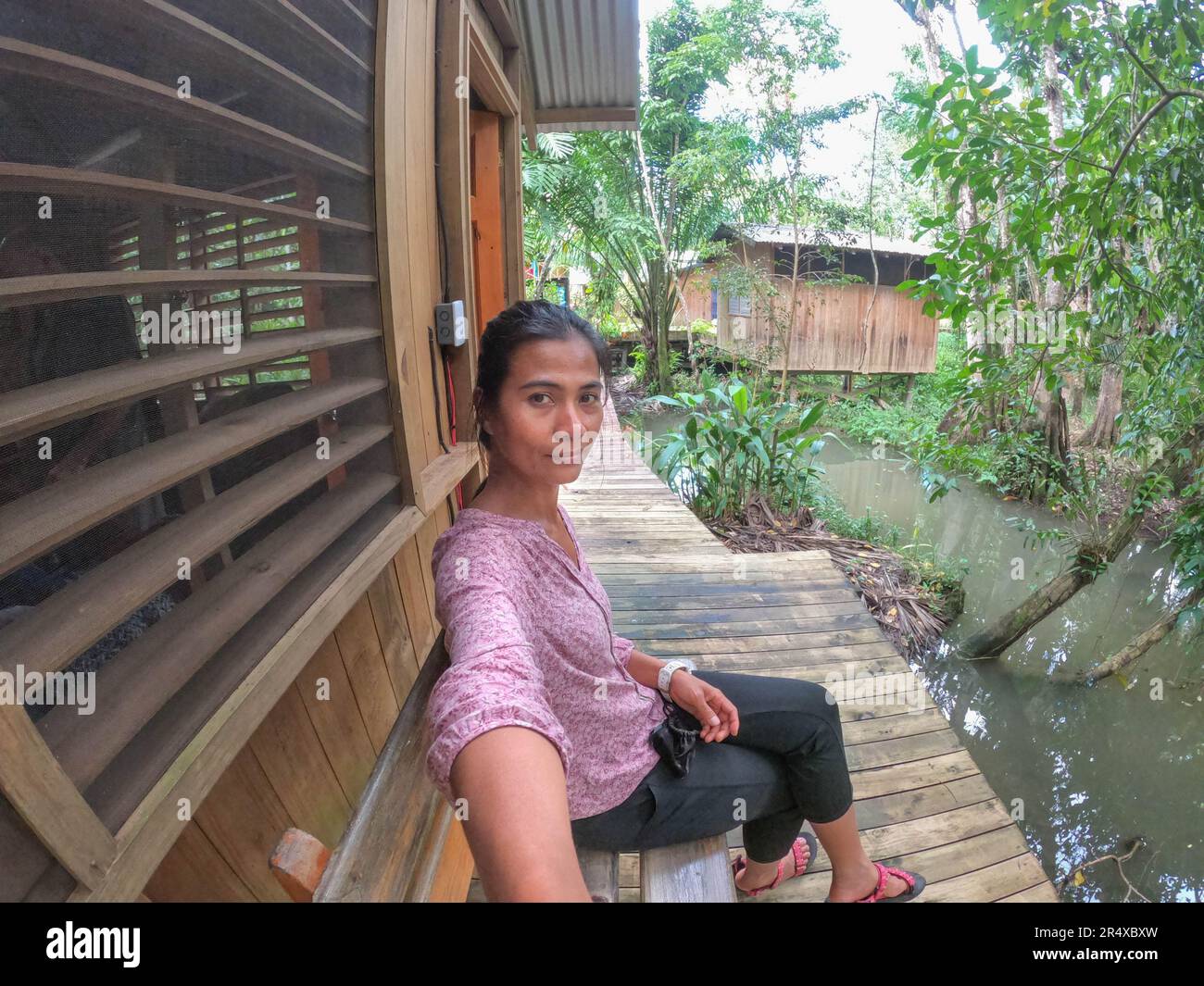 Rustic jungle resort on the Rio Dulce, Guatemala Stock Photo - Alamy