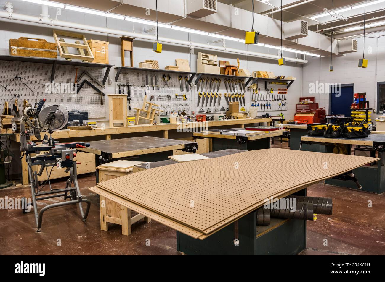 Industrial arts shop in a recently renovated and upgraded rural high ...