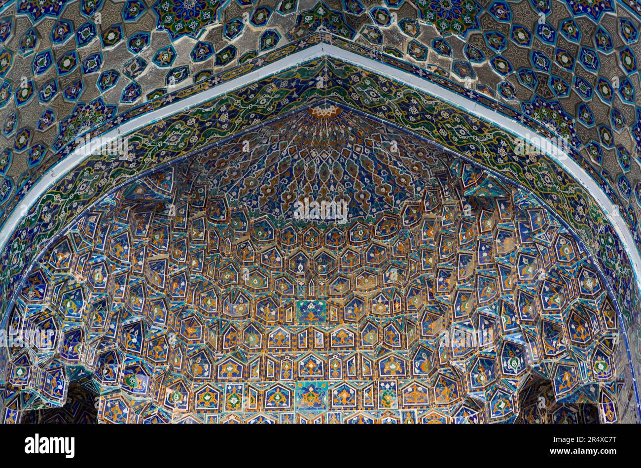 Tile Work, Sherdor Madrassah (Completed 1636),, Registan Square ...