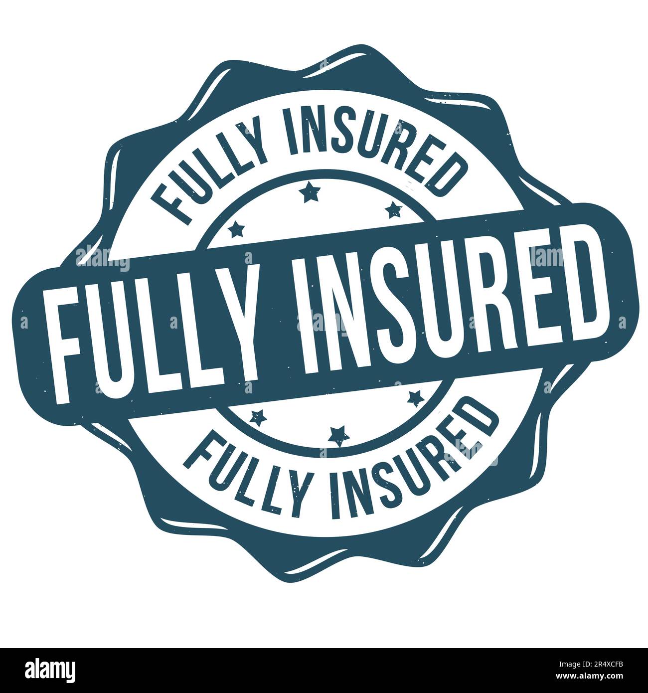 Fully insured grunge rubber stamp on white background, vector illustration Stock Vector Image ...