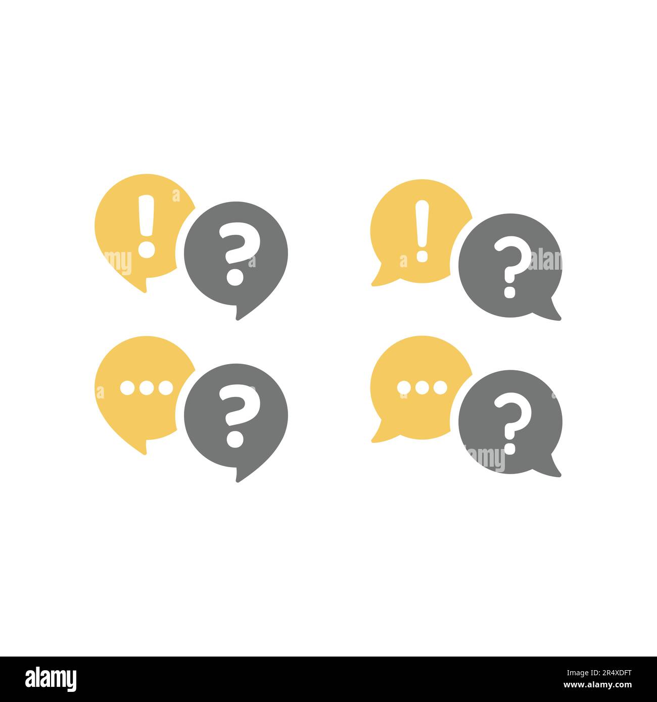 Conversation chat bubble with exclamation and question mark. Help and ...