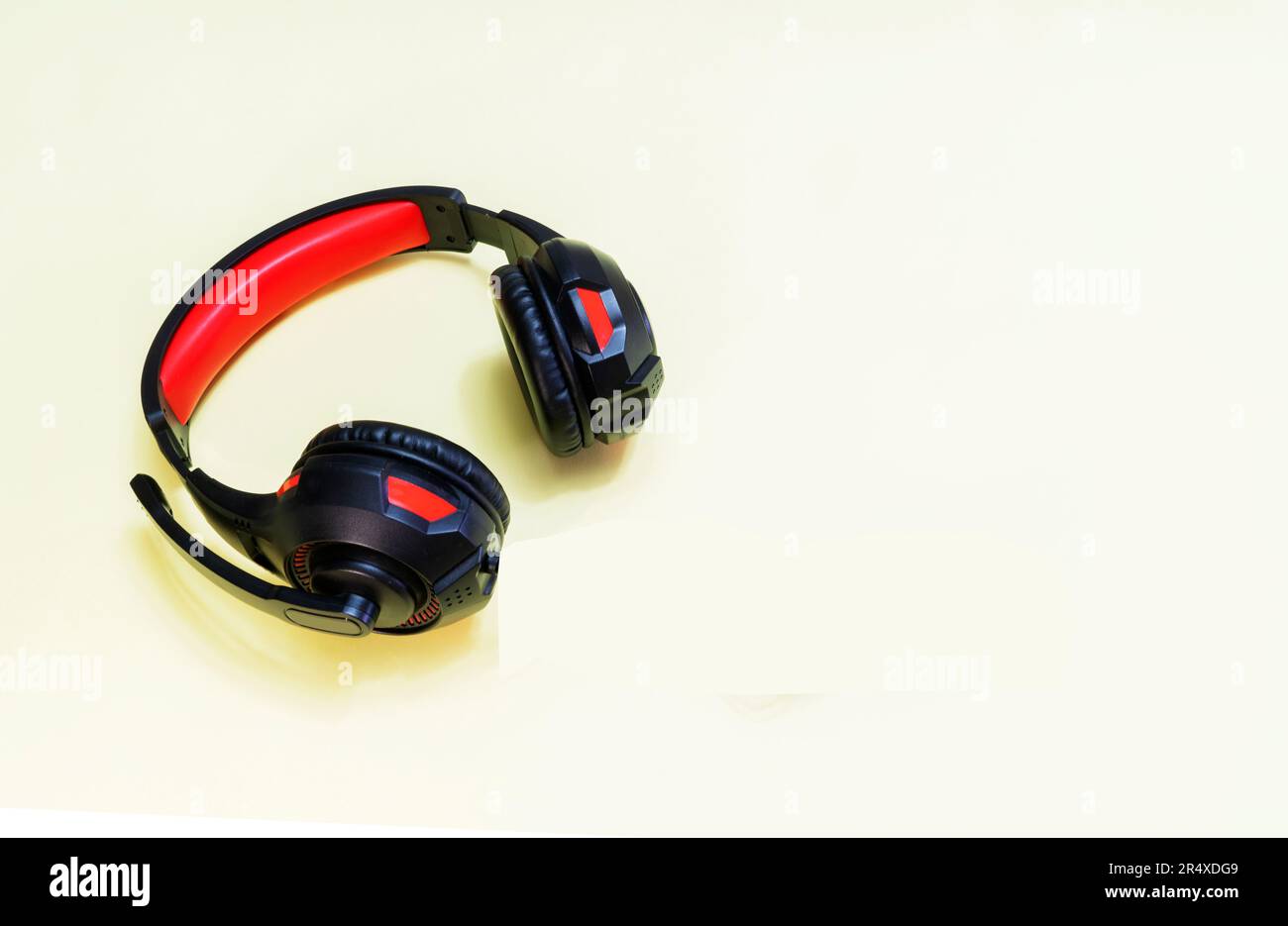 Wireless Over-Ear full size Headphones, Black leather isolated on white ...