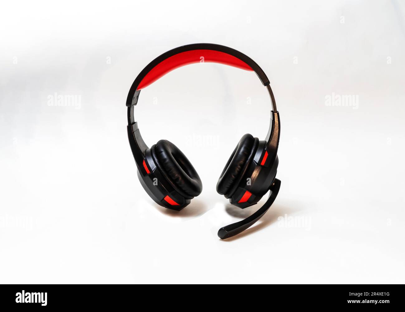 Wireless Over-Ear full size Headphones, Black leather isolated on white ...